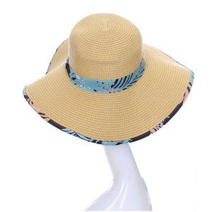 C.C | Accessories | Cc Tropical Pattern Print Wide Brim Paper Sun Hat ...